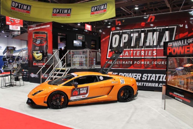 UGR's Record Setting Gallardo Stops at Optima Batteries Booth
