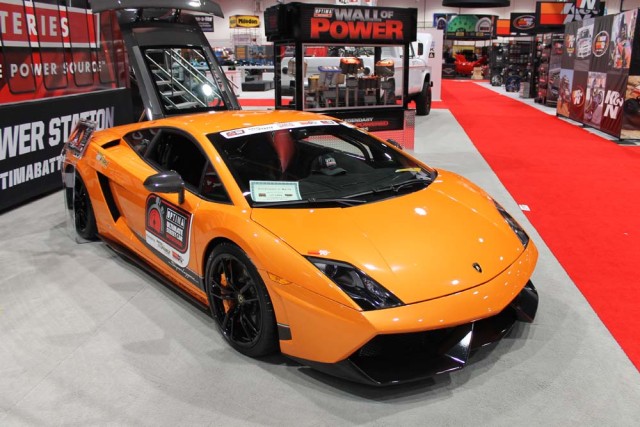 UGR's Record Setting Gallardo Stops at Optima Batteries Booth