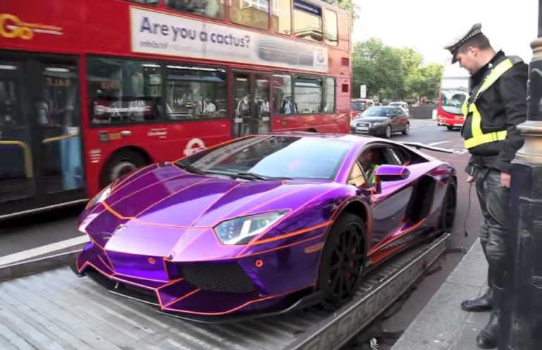 Watch London Police Tow This Custom Lamborghini Aventador - 6SpeedOnline